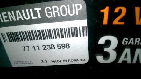 7711238598 Аккумулятор 70Ah 720A Рено Kangoo 2, Laguna 3, Logan, Megane ...