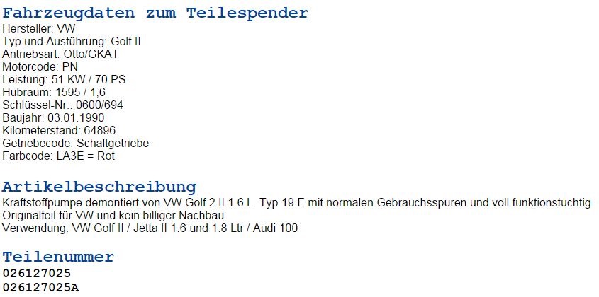 026127025 Топливный насос VAG | Запчасти на DRIVE2
