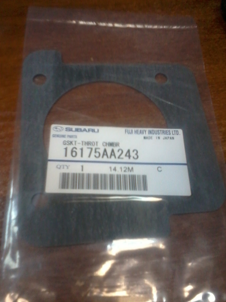 16175AA243 Прокладка впускного коллектора *SUBARU SUBARU | Запчасти на ...