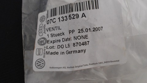 07C133529A Клапан обратный VAG | Запчасти на DRIVE2