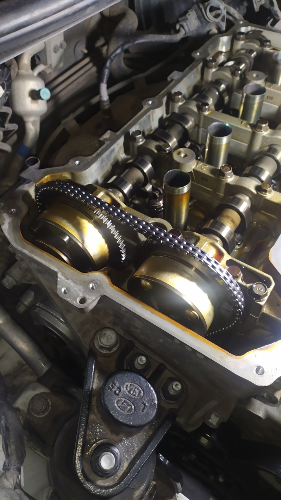 Замена цепи и ремня грм — Hyundai Elantra (5G), 1,8 л, 2015 года ...