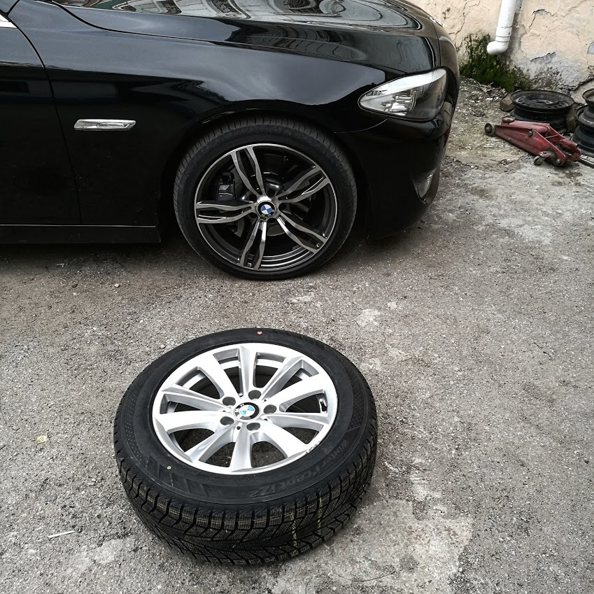 зима зима… — BMW 5 series (F10), 3 л, 2010 года | шины | DRIVE2