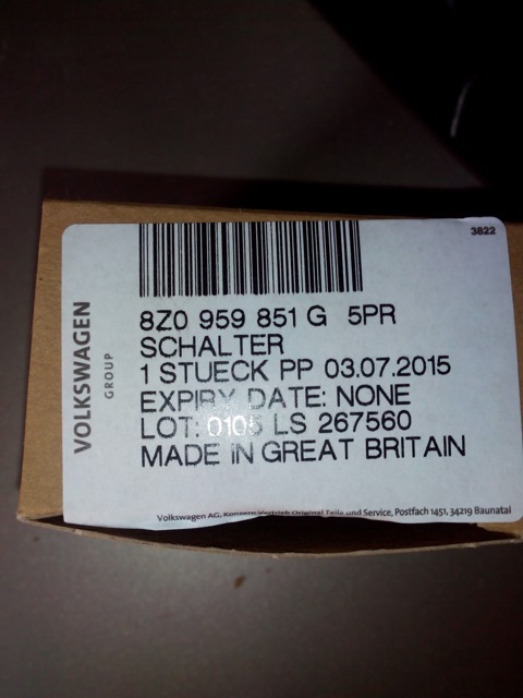 8Z0959851G5PR Блок управления стеклоподъемником VAG | Запчасти на DRIVE2