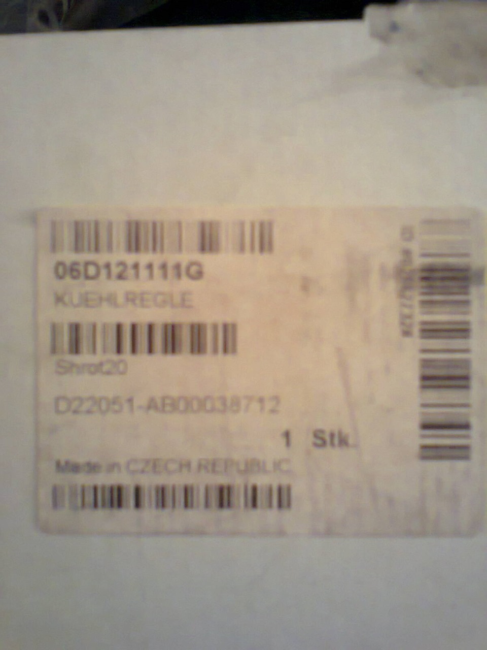 06D121111G Термостат системы жидкостного охлаждения VAG | Запчасти на ...