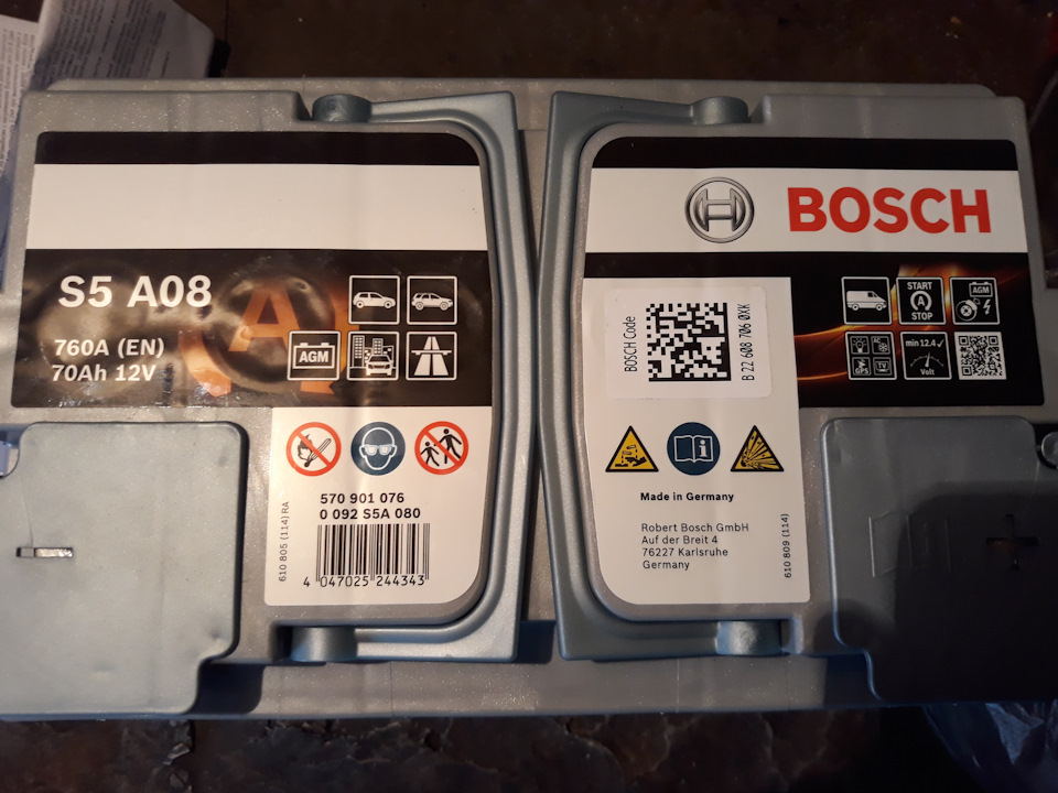 0092S5A080 Аккумулятор BOSCH | Запчасти на DRIVE2