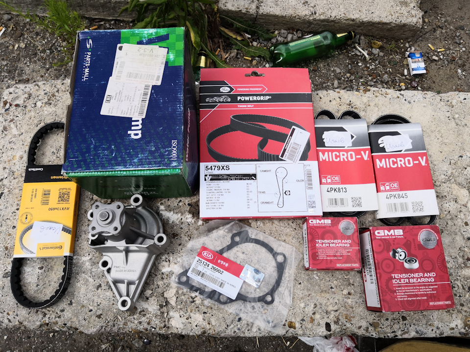 Замена ГРМ, помпы и мн.другое. 252000 т.км. — Hyundai Accent (2G), 1,5 ...