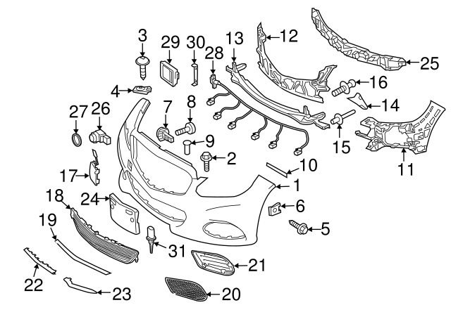 A2128852774 Накладка бампера Mercedes | Запчасти на DRIVE2
