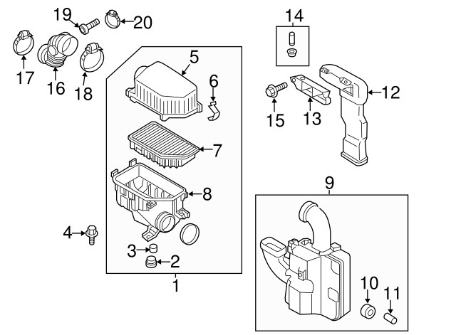 281901R000 БАЧОК (ПЫЛЕСБОРНИК) СИСТЕМЫ ВЕНТИЛЯЦИИ KIA HYUNDAI ...