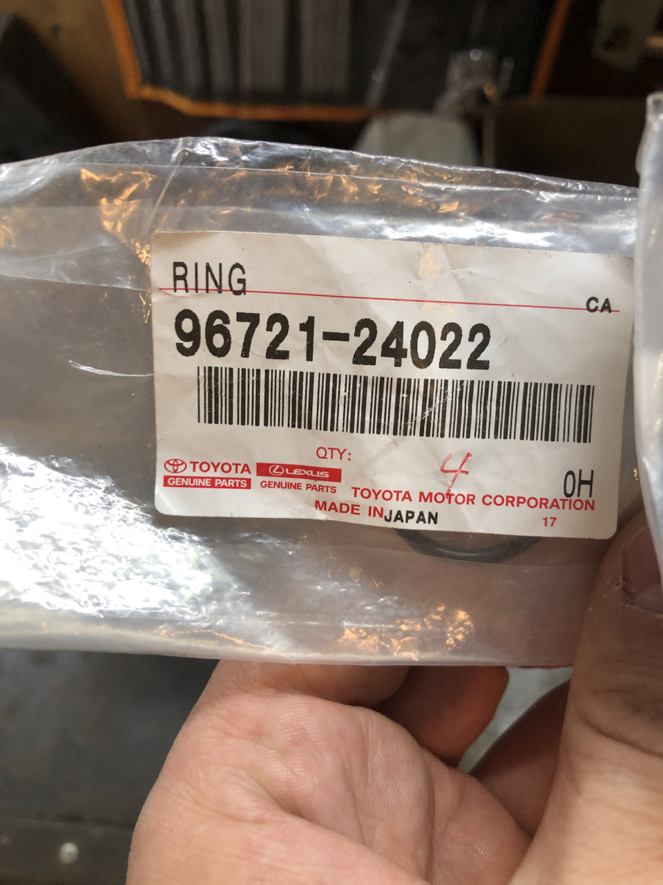 9672124022 Уплотнительное кольцо масляного насоса TOYOTA LEXUS ...