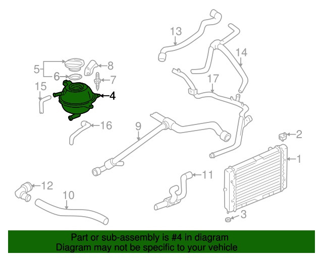1H0121407C Компенсационный бак, охлаждающая жидкость VAG | Запчасти на ...