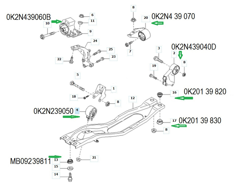 замена подушек двс и кпп — KIA Spectra, 1,6 л, 2007 года | своими ...