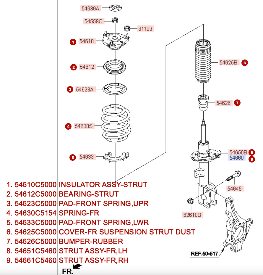 54610C5000 Опора стойки амортизатора KIA HYUNDAI | Запчасти на DRIVE2