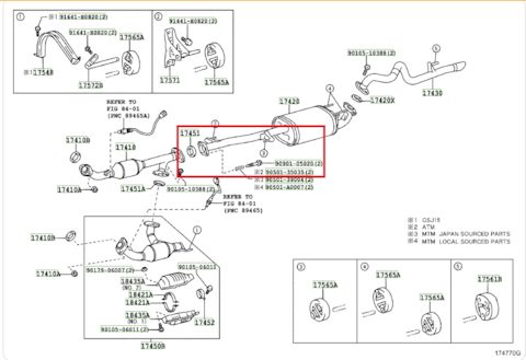 9090105020 Болт крепежный приемной трубы глушителя TOYOTA TOYOTA LEXUS ...