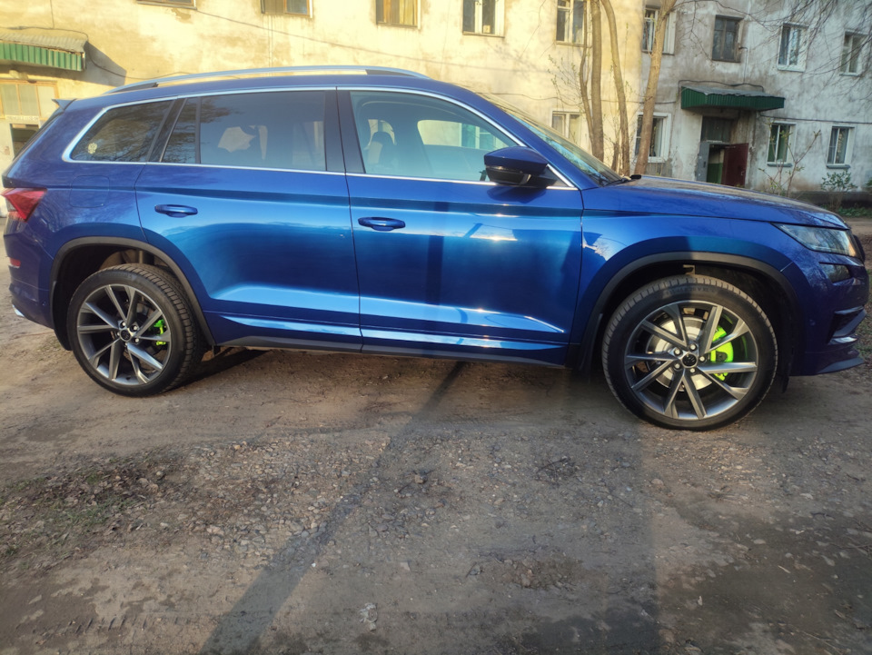 Тормоза передние 340 и покраска суппортов 💚 — Skoda Kodiaq (1G), 2 л ...