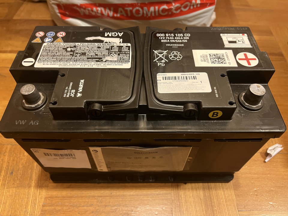 000915105CD АКБ, залитая эл-литом и заряж. VAG | Запчасти на DRIVE2