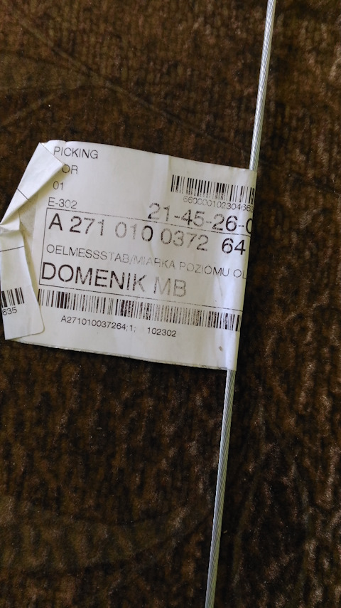 A2710100372 Щуп масляный Mercedes | Запчасти на DRIVE2