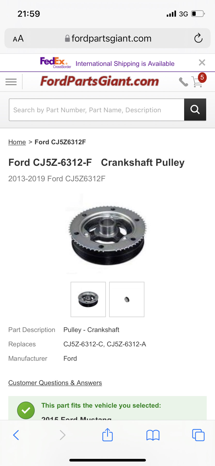 Помощь владельцам Ford. Поиск партномеров запчастей. — Ford Mustang (6G ...