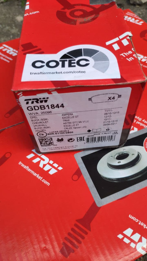 GDB1844 Комплект тормозных колодок, дисковый тормоз для OPEL, VAUXHALL ...