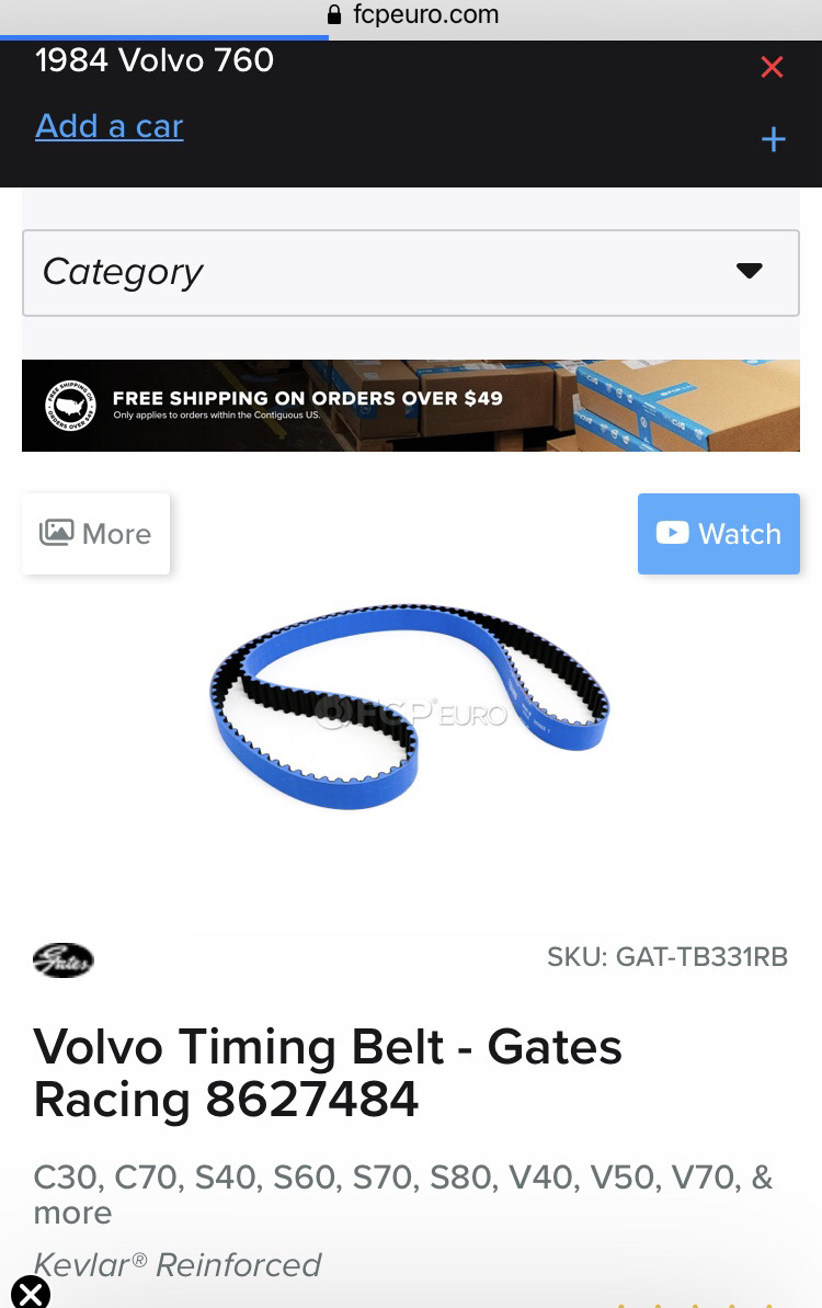 Ремень грм — Volvo 940, 2,3 л, 1991 года | запчасти | DRIVE2