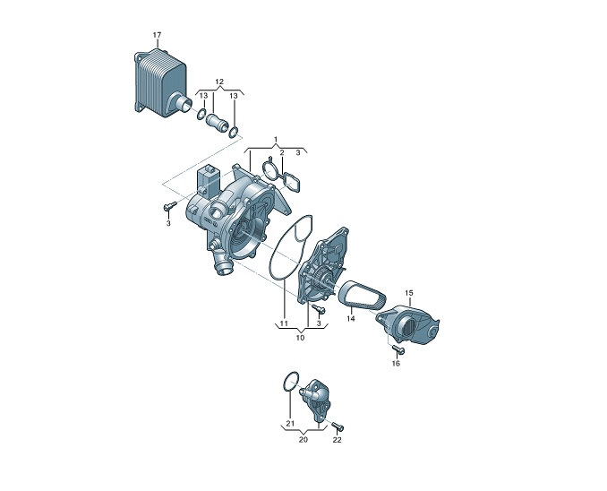 Системы охлаждения — Термостат + Насос — 150000 км. — Skoda Octavia A7 ...