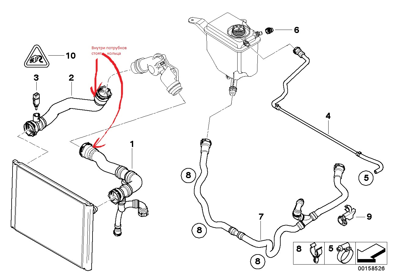 Замена термостата — BMW 5 series (E60), 3 л, 2004 года | электроника ...