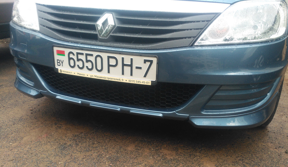 Клыки и юбка на передний бампер — Renault Logan (1G), 1,4 л, 2015 года ...