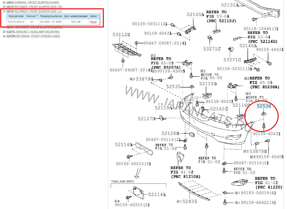 Клипса угла переднего бампера — Lexus RX (2G), 3 л, 2005 года | своими ...