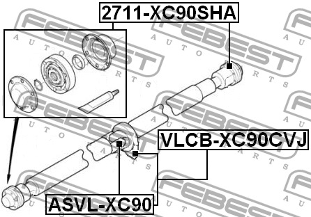 VLCBXC90CVJ Подшипник подвесной карданного вала FEBEST | Запчасти на DRIVE2