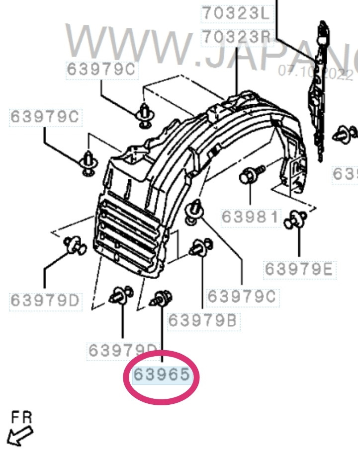 Локеры (подкрылки) переднии — Mitsubishi Lancer X, 2 л, 2009 года ...