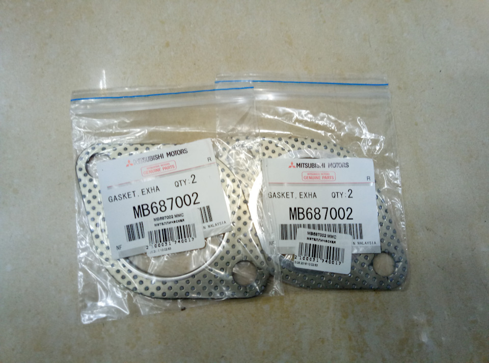 Замена прокладок на выхлопе — Mitsubishi Airtrek, 2,4 л, 2001 года ...