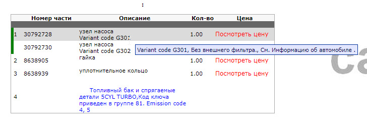 30792728 Насос топливный электрический для V70 Volvo | Запчасти на DRIVE2