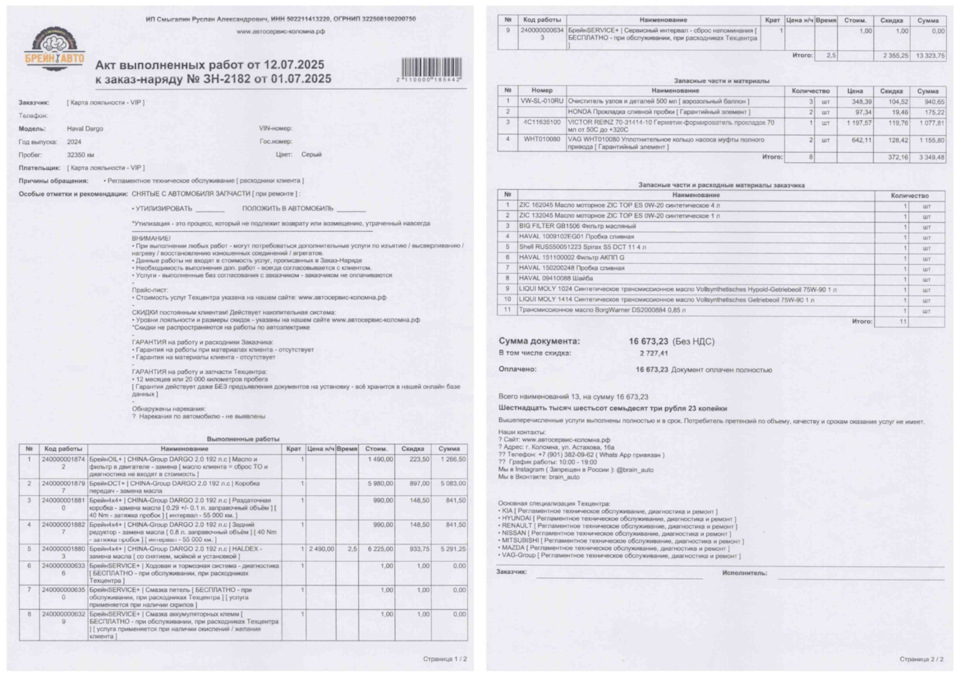 Про регламент комплексного технического обслуживания (30 000 км ...