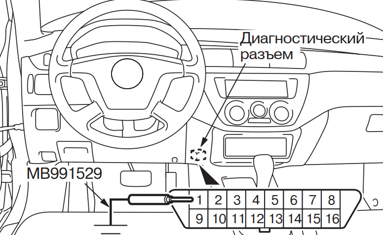 MB991529 Diagnosecode-Pruefkabelbaum Mitsubishi | Запчасти на DRIVE2