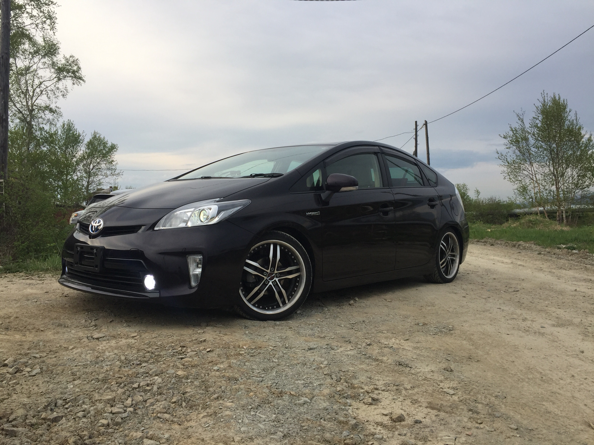 Enkei Ame Shallen R18 + пружины JIC Magic pink — Toyota Prius (30), 1,8 ...