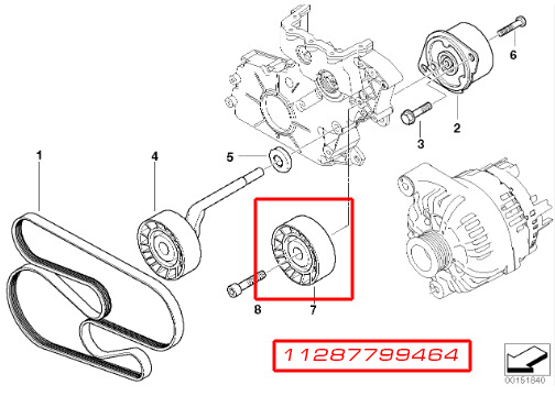 11287799464 Обводной ролик BMW | Запчасти на DRIVE2