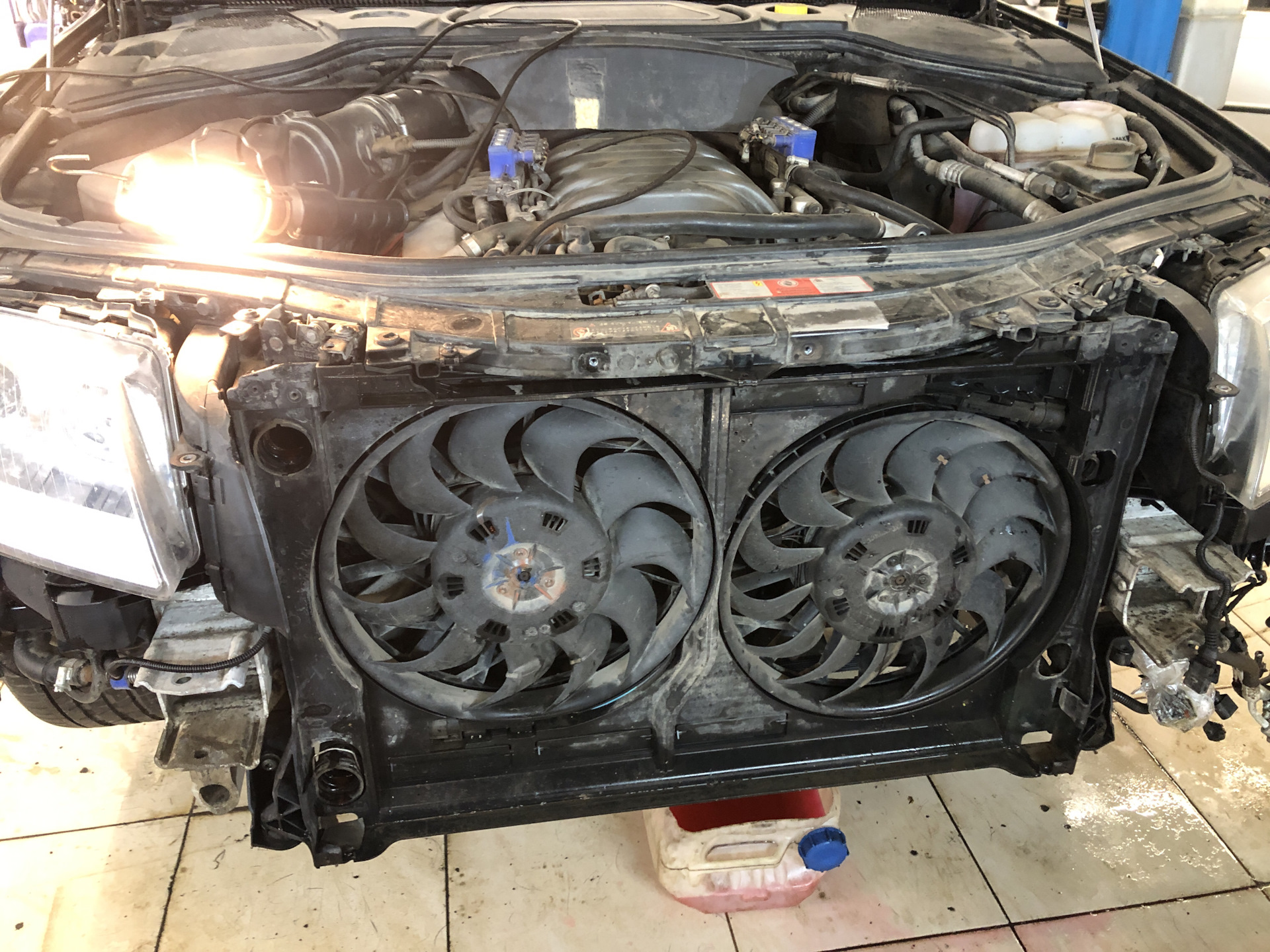 Замена термостата BFM 4.2 — Audi A8 (D3), 4,2 л, 2003 года | визит на ...