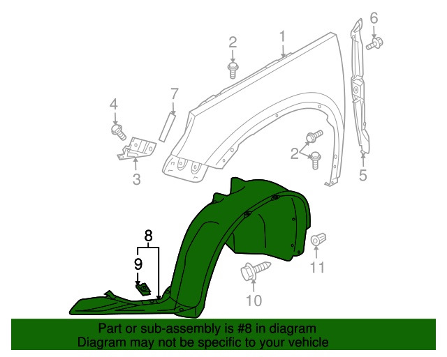 5N0805912C Подкрылок переднего правого крыла / VW Tiguan 08~ VAG ...