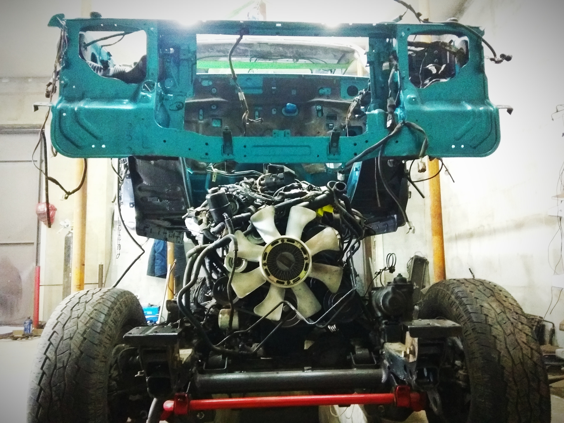 Установка кузова на раму Паджеро 2. Подушки ДВС, АКПП, рамы ...