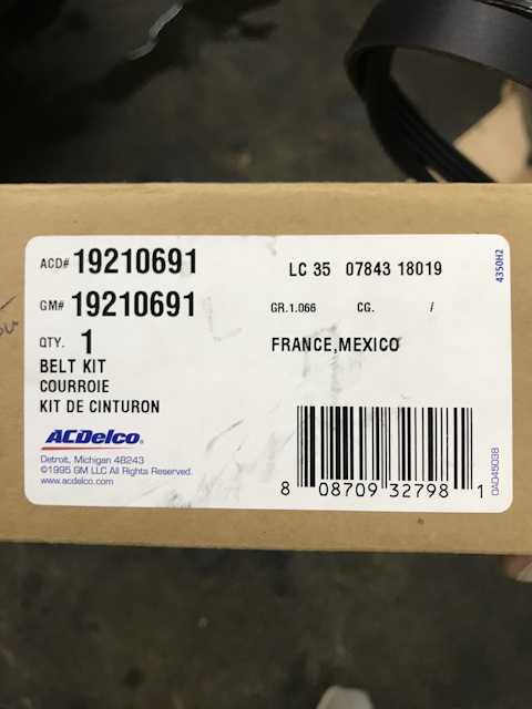 19210691 Ремень привода компрессора кондиционера GM | Запчасти на DRIVE2