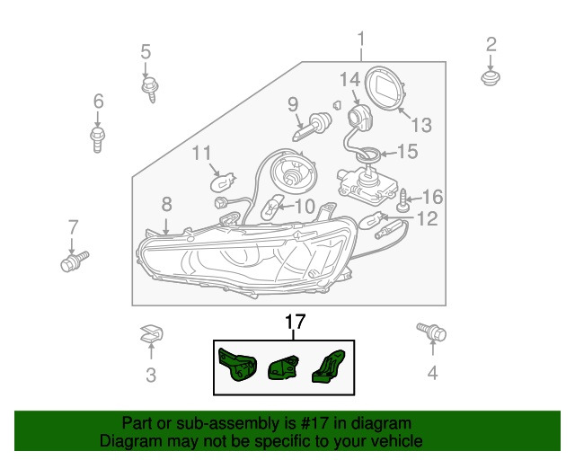 8301B173 Кронштейн левой фары в сборе Mitsubishi | Запчасти на DRIVE2