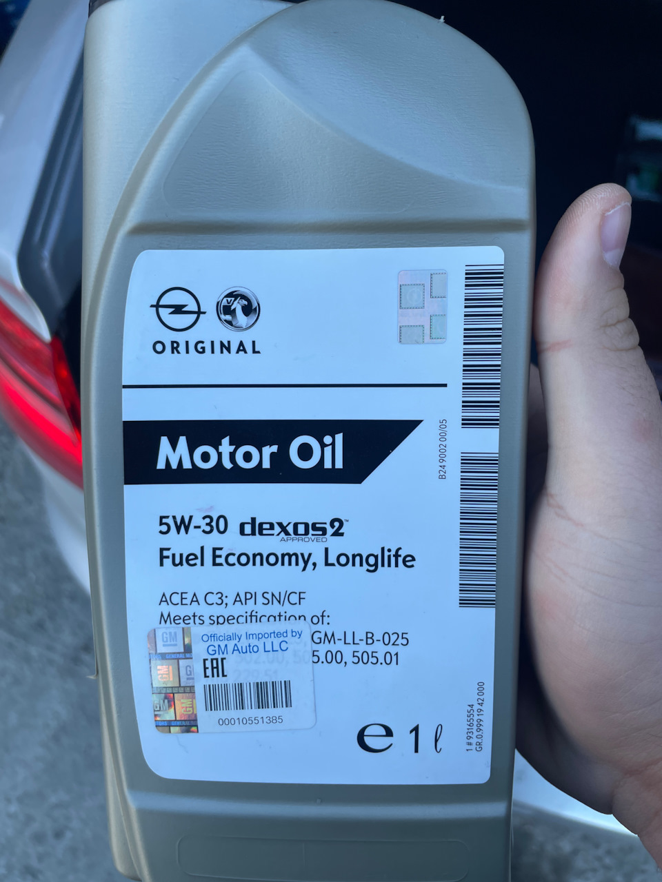 93165554 Масло моторное синтетическое 5W-30 GM | Запчасти на DRIVE2