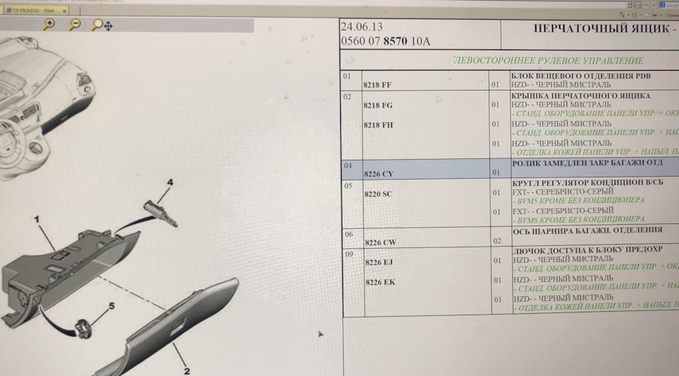 Дребезг амортизатора бардачка — Citroen C4 Picasso (1G), 2 л, 2008 года ...