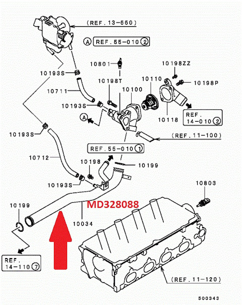 MD328088 Трубка Mitsubishi | Запчасти на DRIVE2