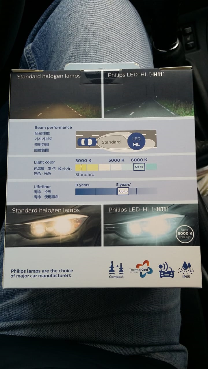Пришли лампы в туманки Philips led h11 — Toyota Corolla (120), 1,8 л ...