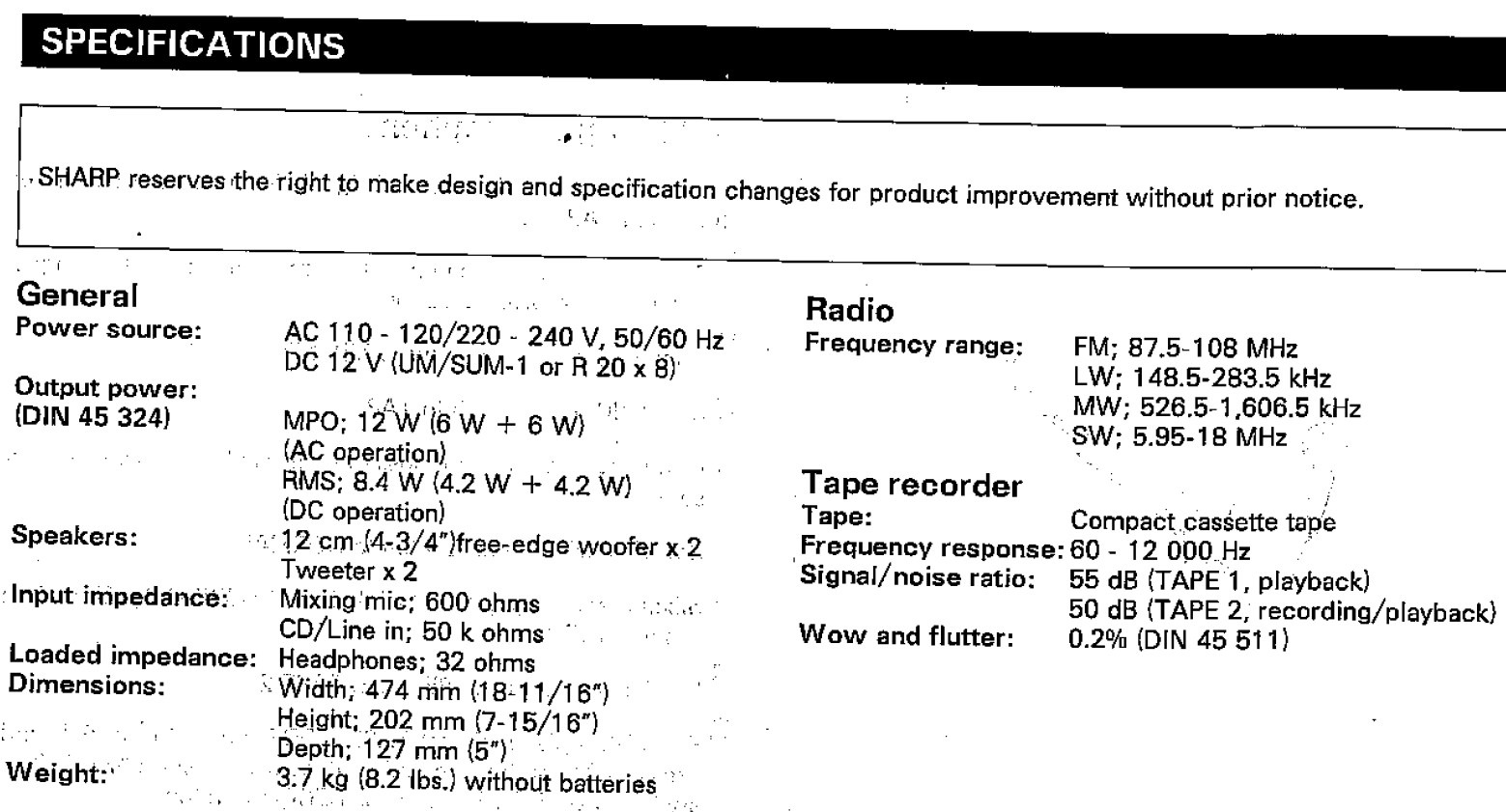 1987 Sharp WQ-T234H Stereo Twin Cassette Recorder — Сообщество «Клуб ...