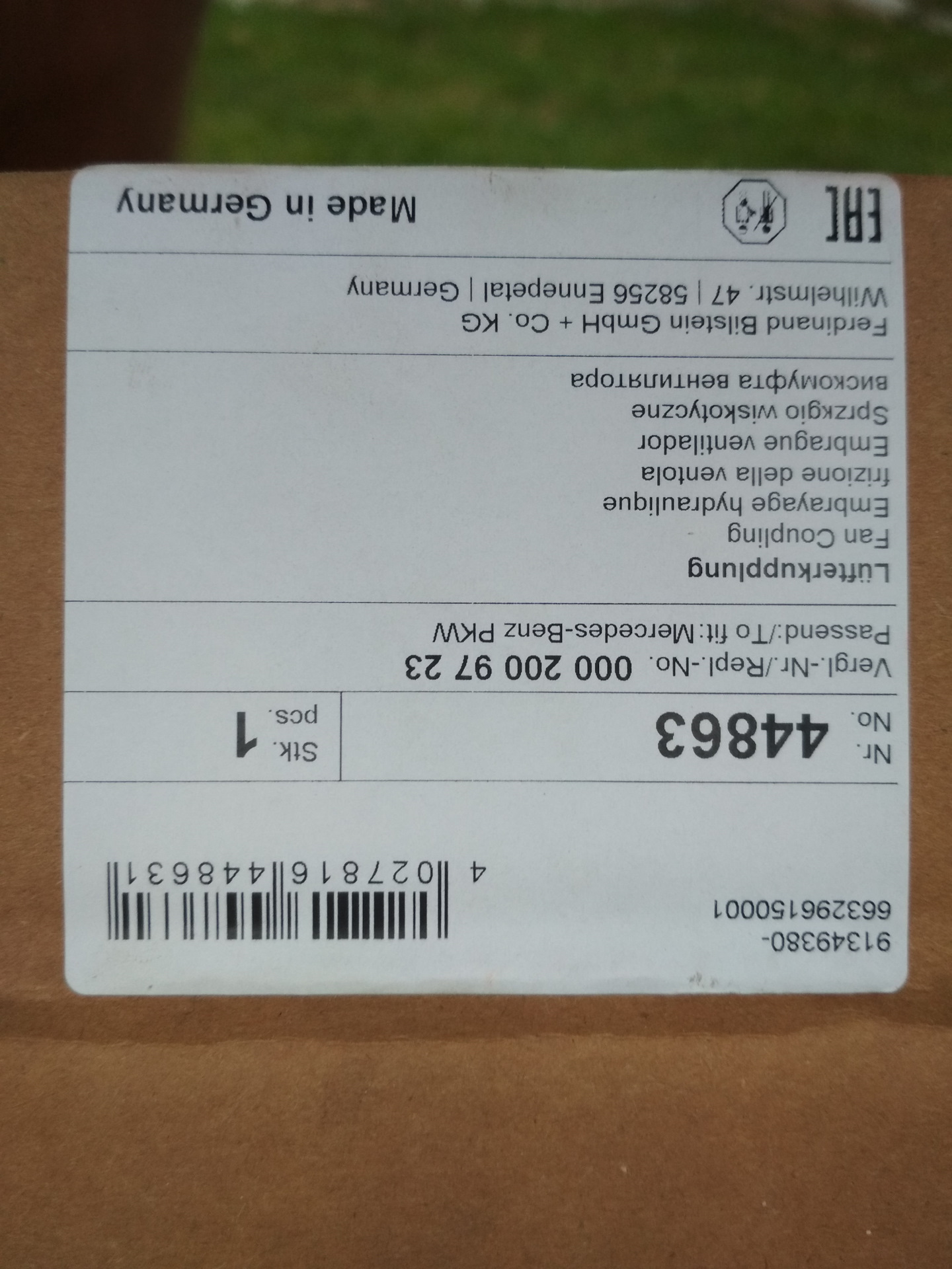 Вискомуфта Febi — BorgWarner — Mercedes-Benz Sprinter (1G), 2,2 л, 2005 ...