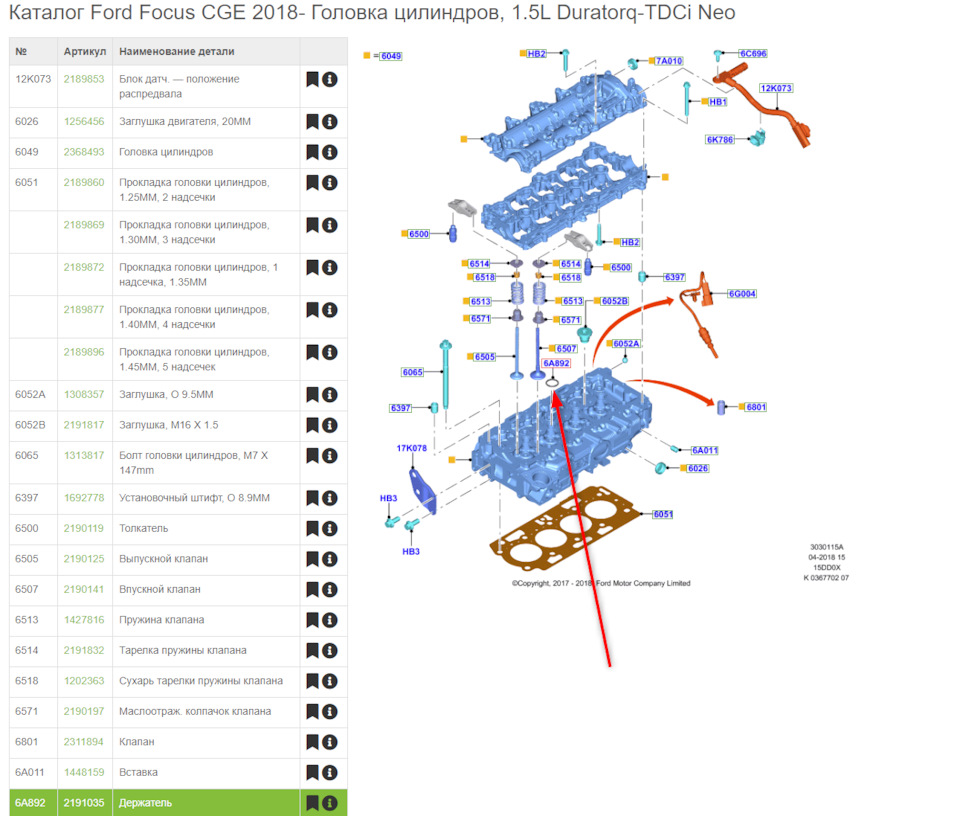 1256456 ЗАГЛ. ДВИГ. Ford | Запчасти на DRIVE2