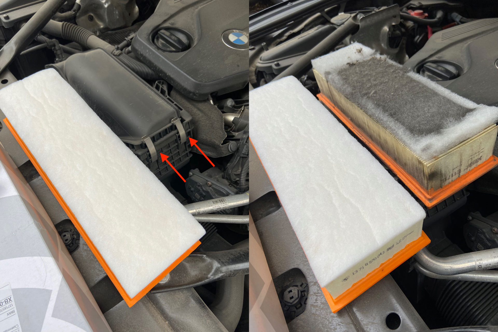 Замена воздушного фильтра и фильтра салона. — BMW 5 series Touring (F11 ...