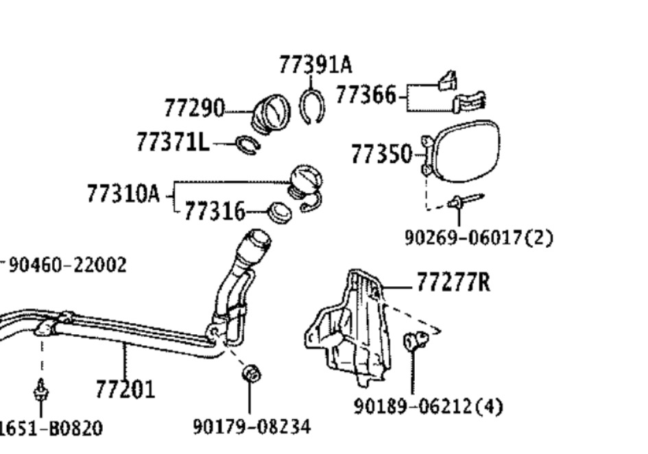 Лючок заправочной горловины… — Toyota Land Cruiser Prado 120-series, 4 ...