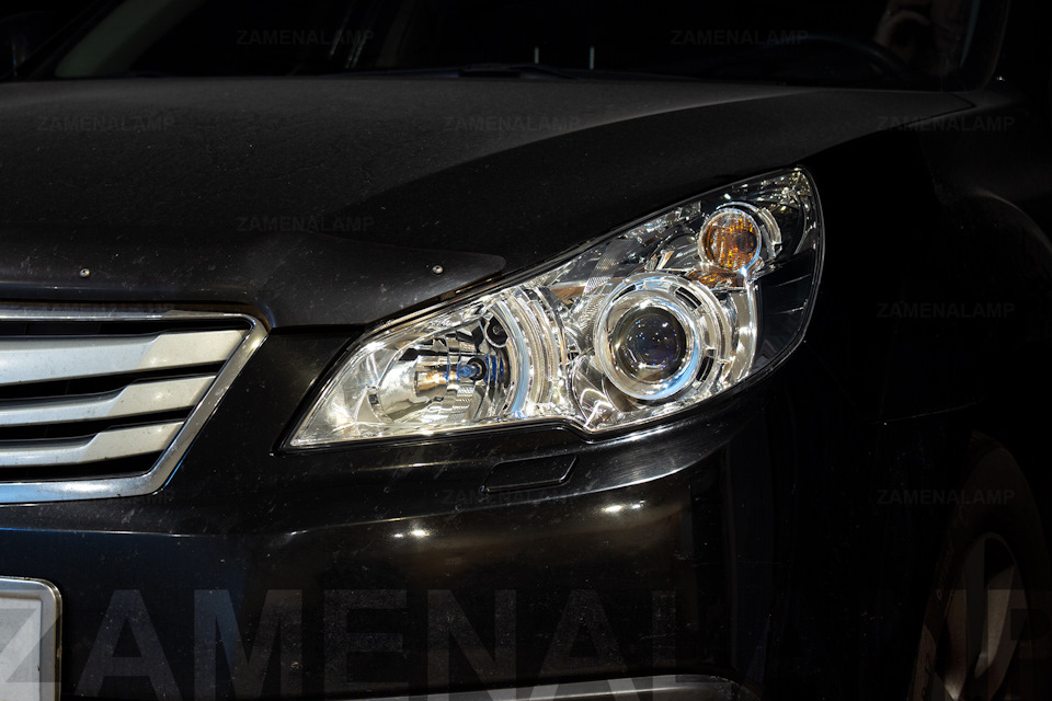 SUBARU OUTBACK B14 замена штатных линз на Hella 5 Blue — ZAMENALAMP на ...